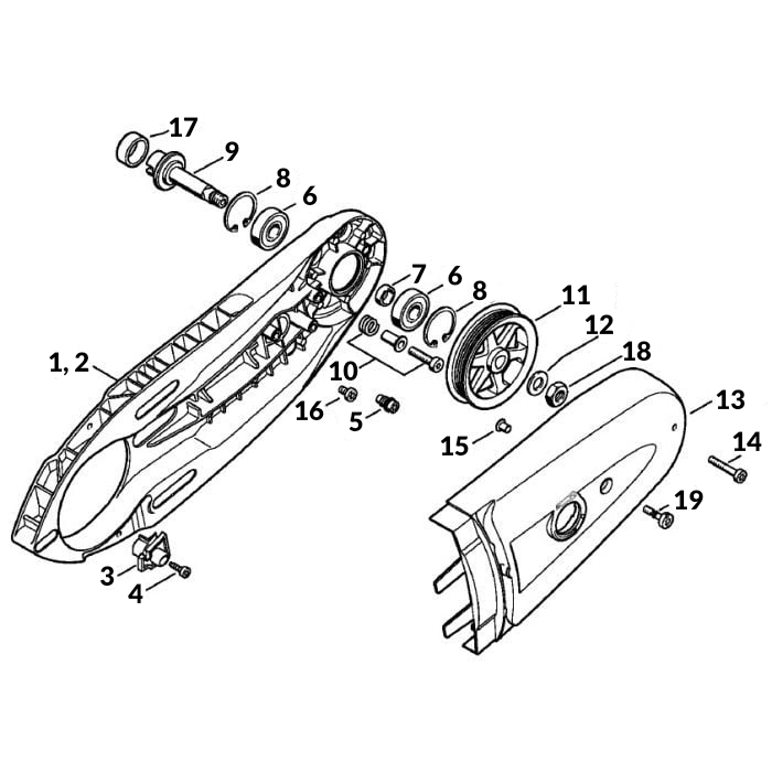 Stihl TS410 Parts Diagram - Cast Arm Assembly – Greenred Spares